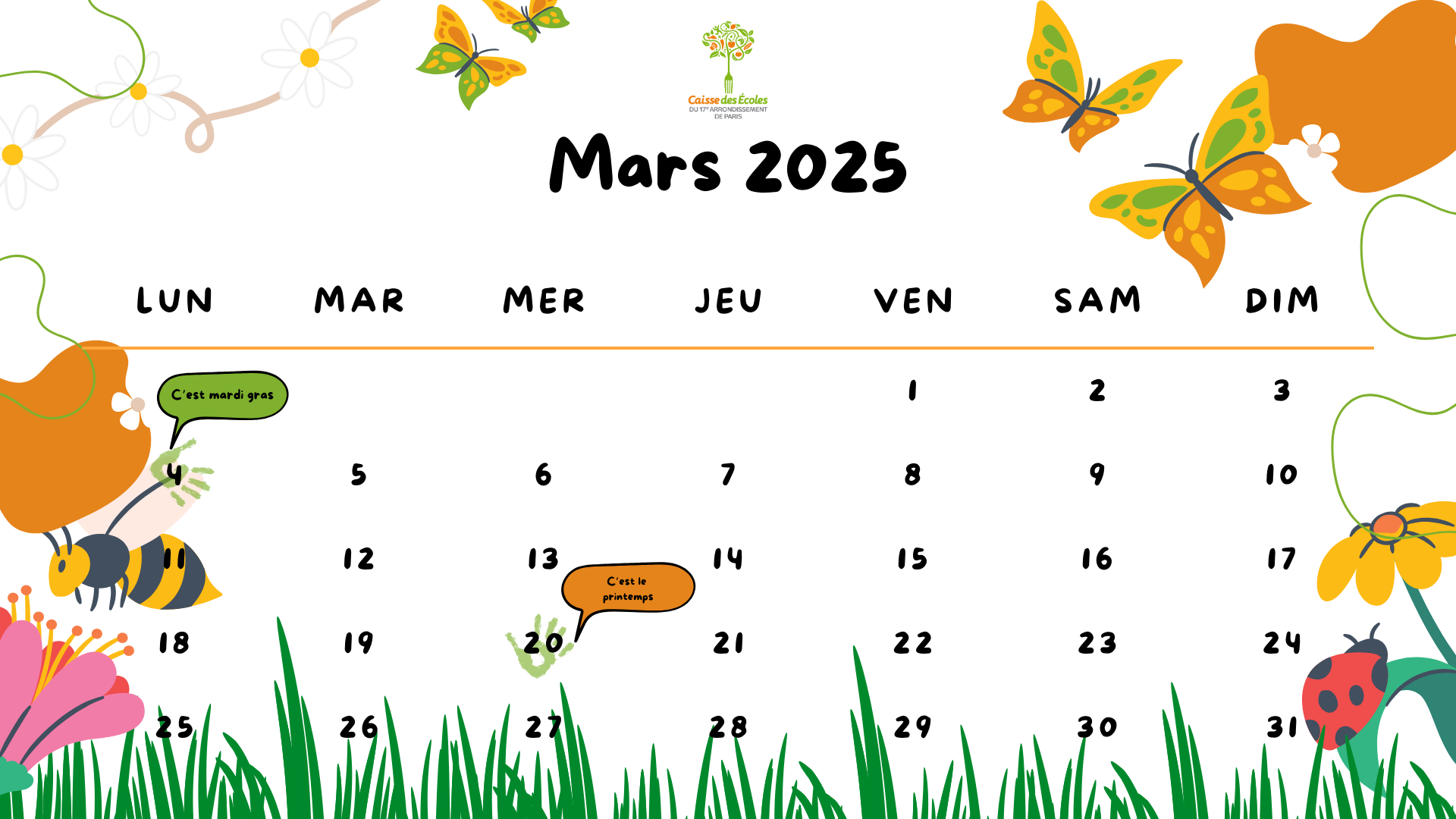 Caisse des Écoles du 17ème arrondissement de Paris – lundi 17 mars 2025